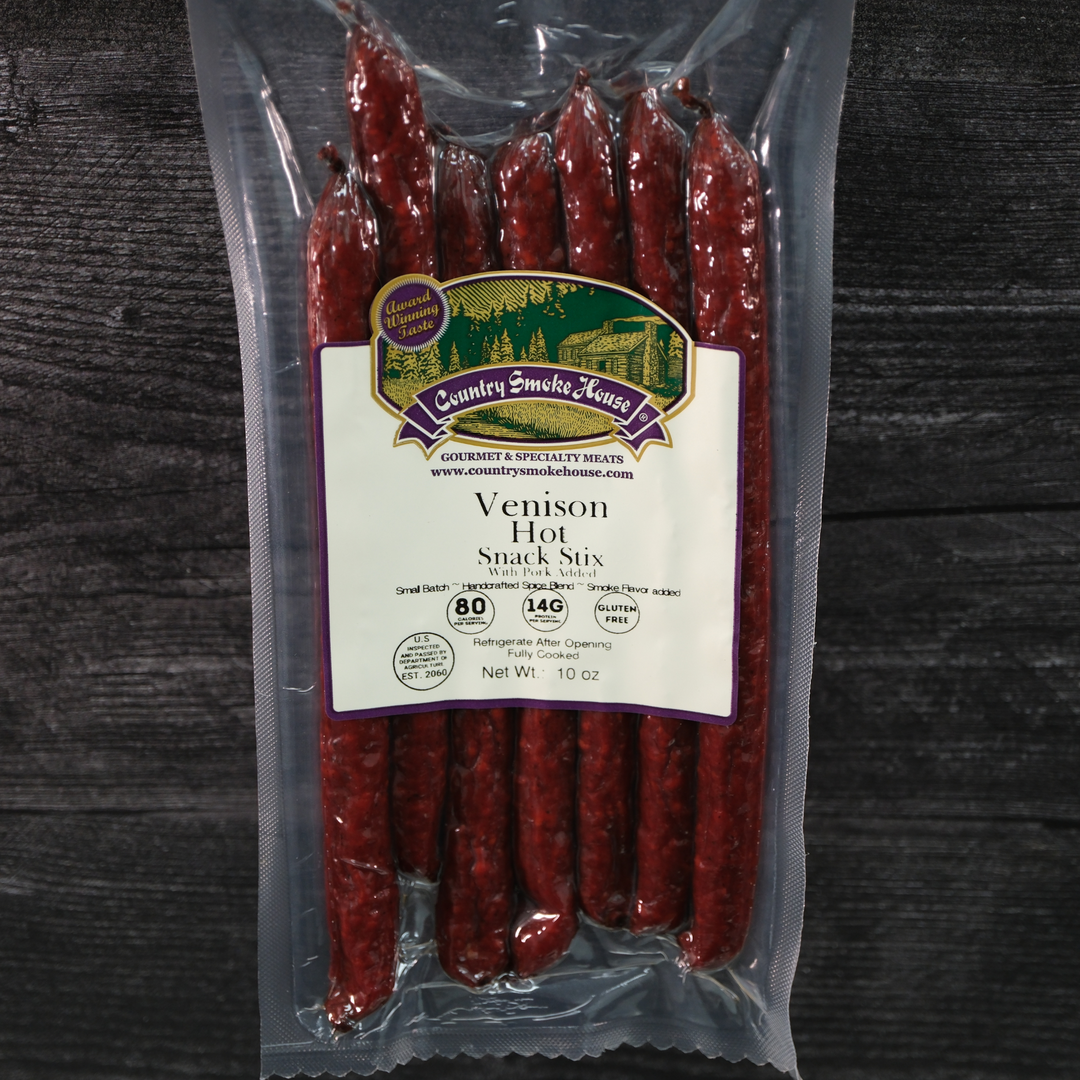 Venison Hot Snack Stix | Spicy Gourmet Snack | Country Smoke House