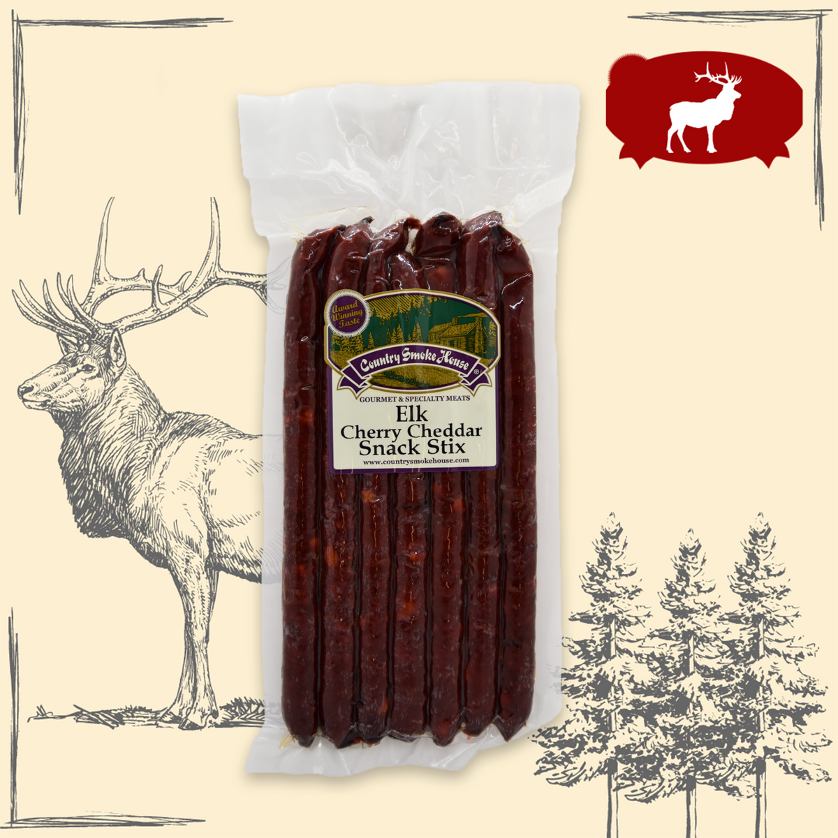 Elk Cherry Cheddar Snack Stix | Country Smoke House