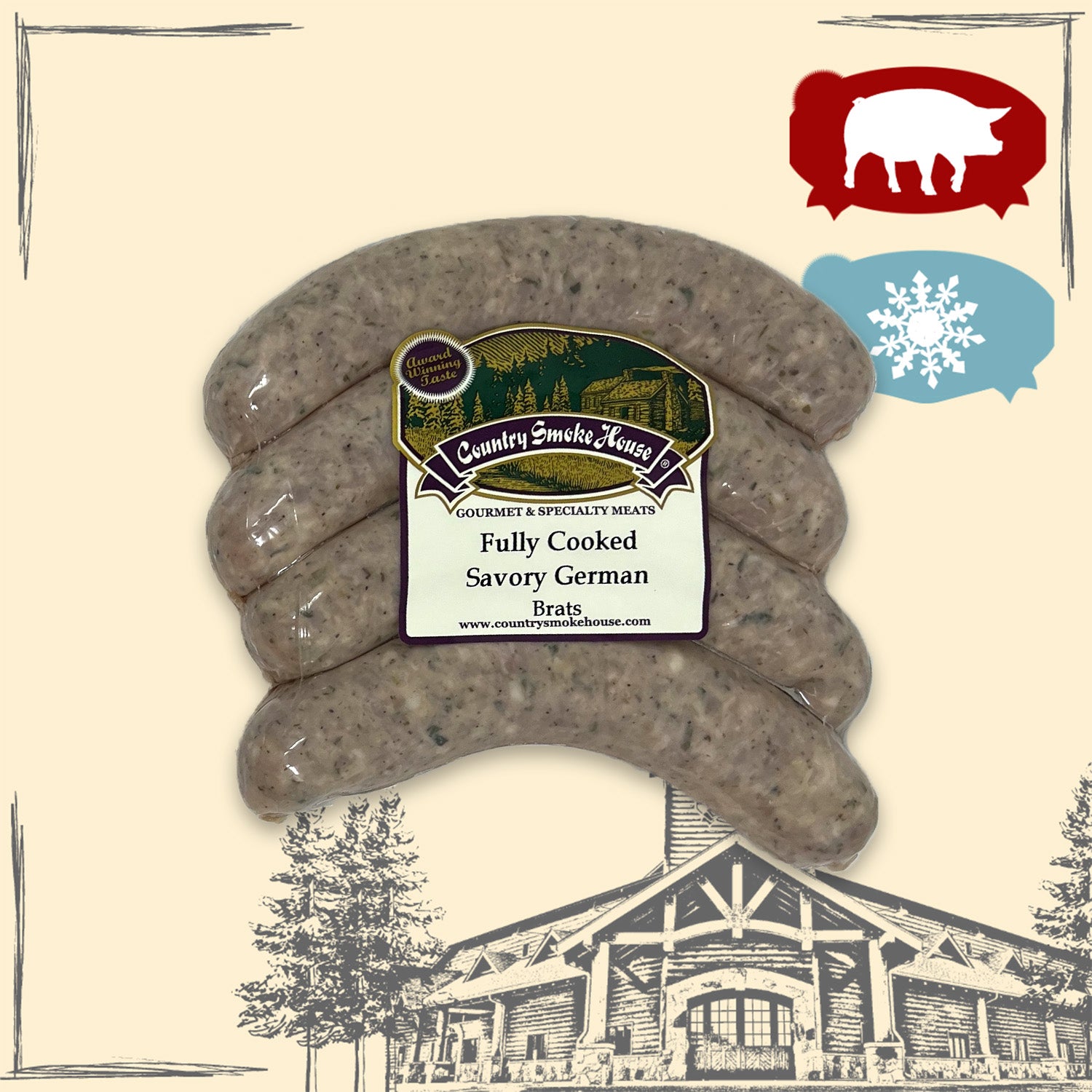 Savory German Brats | Traditional Gourmet Sausages | Country Smoke House